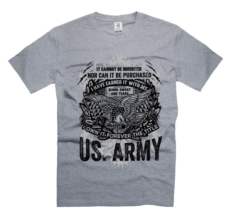 Mens US Army T-shirt Soldier Shirts USA Patriotic Gifts Military Tee ...