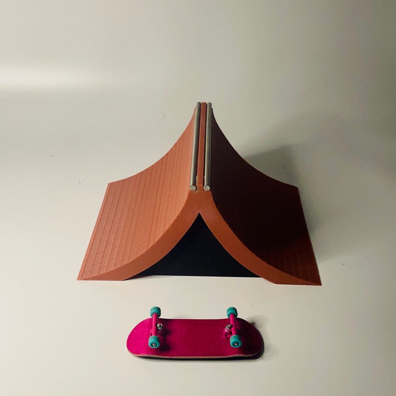 Fingerboard Spine Ramp brick 3D Printed Spine Ramp With Two Stainless ...