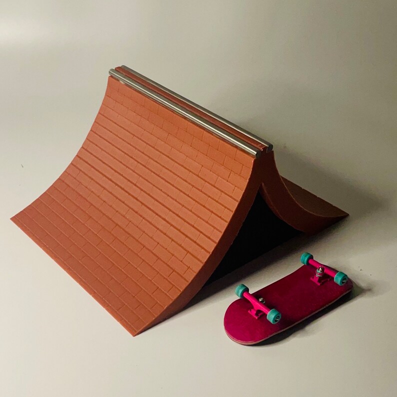 Fingerboard Spine Ramp brick 3D Printed Spine Ramp With Two Stainless ...