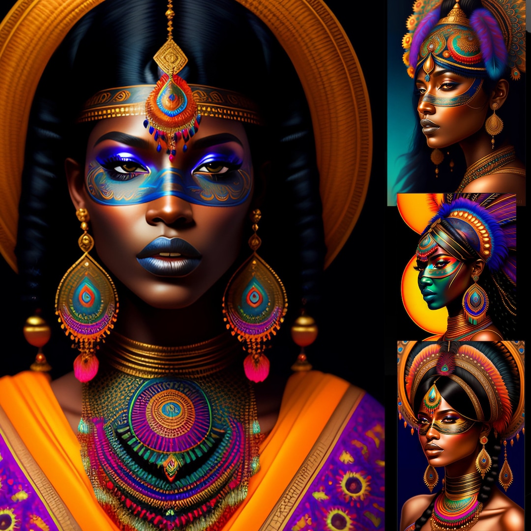 Portrait of Black Queen - Etsy