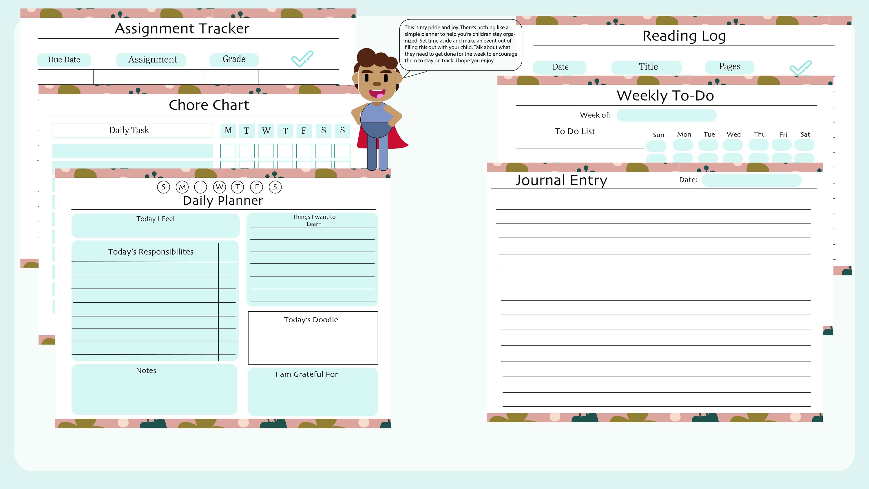 Kids Planner Printable L Planner for Kids L Planner Printable - Etsy