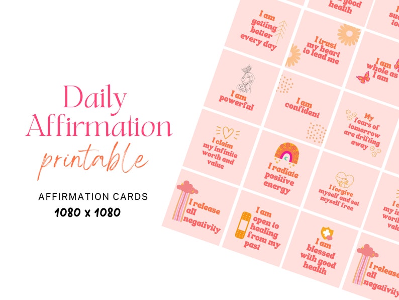 Daily Affirmation Cards, Affirmation Cards Printable, Printable ...