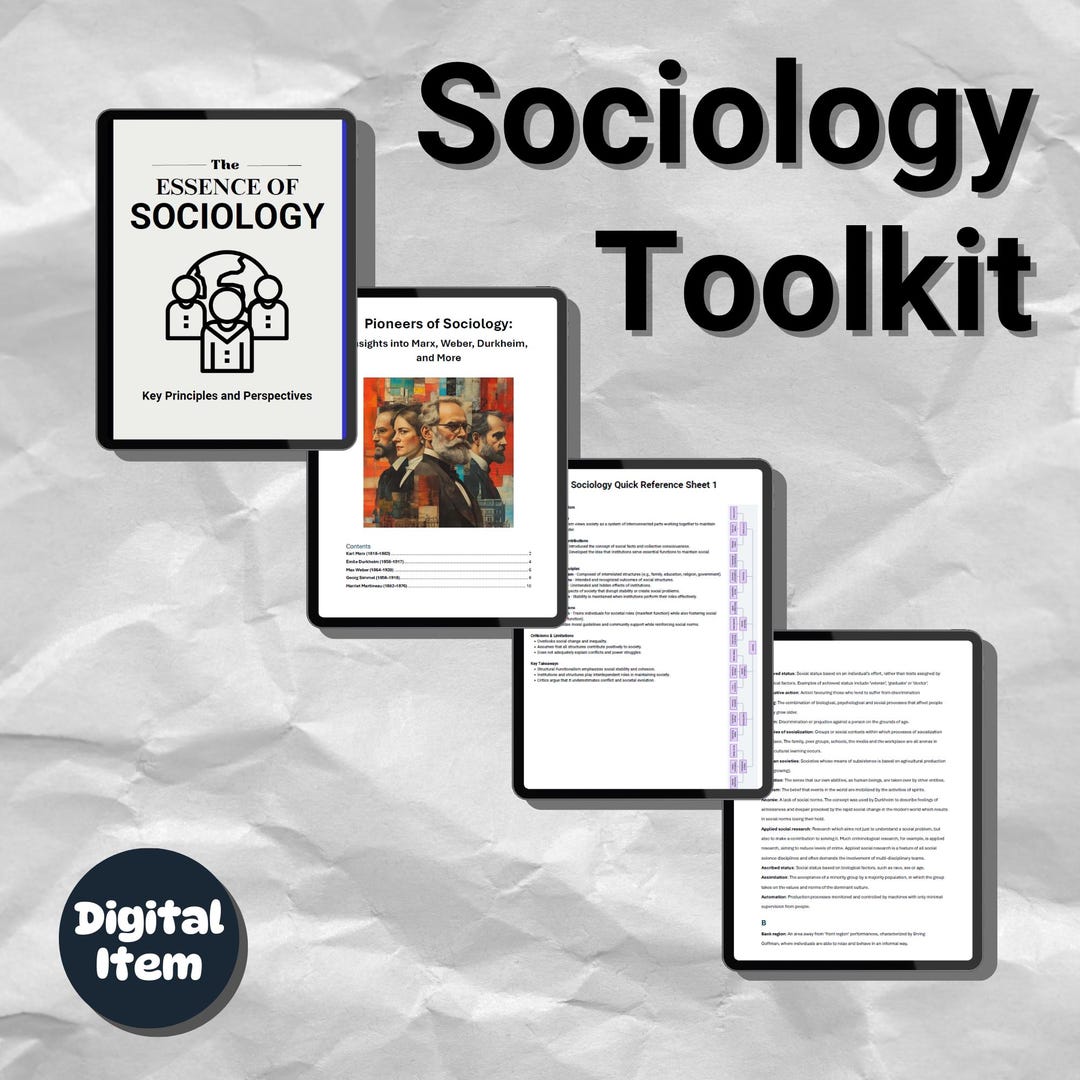 Sociology Toolkit, Printable Sociology Notes, Digital Study Guide ...