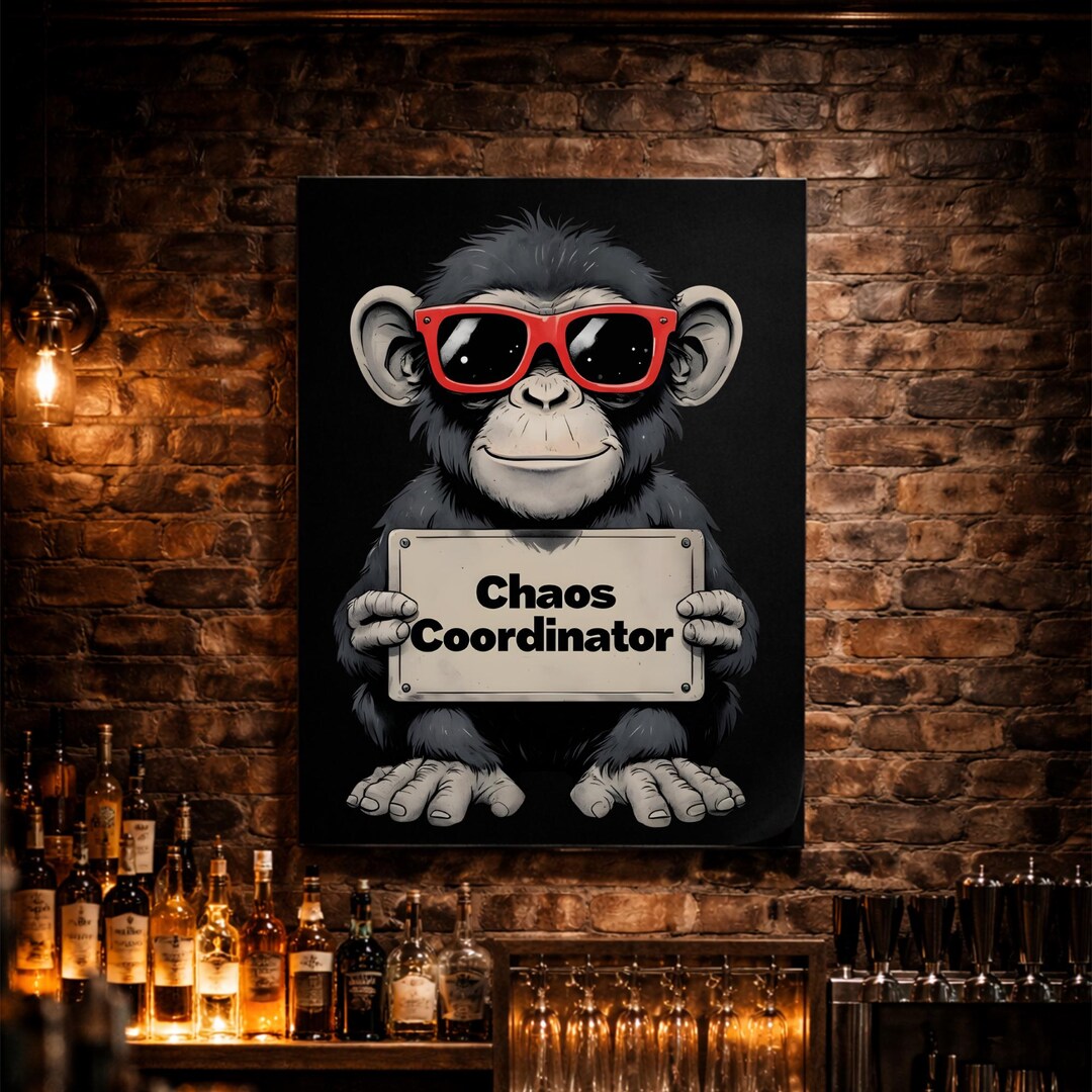 Funny Chimp "chaos Coordinator" SVG | Sarcastic Monkey PNG (digital ...