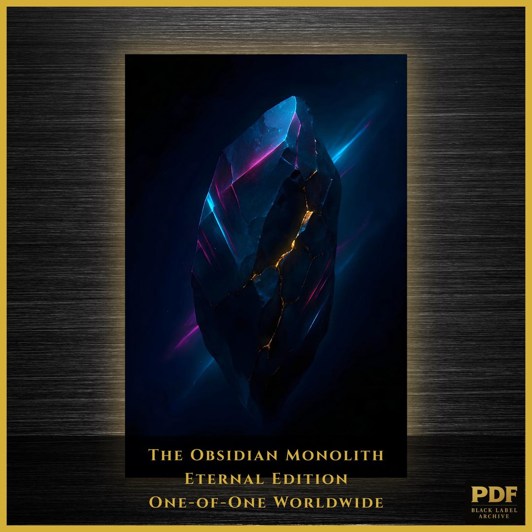 Ultra-rare Obsidian Monolith Digital Art – Eternal Edition (PDF) - Etsy