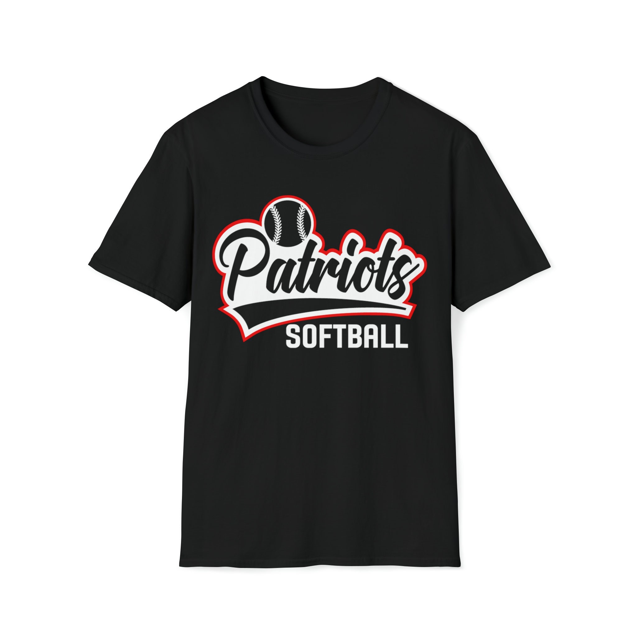 Red and White Patriots Softball Logo Unisex Softstyle T-shirt - Etsy