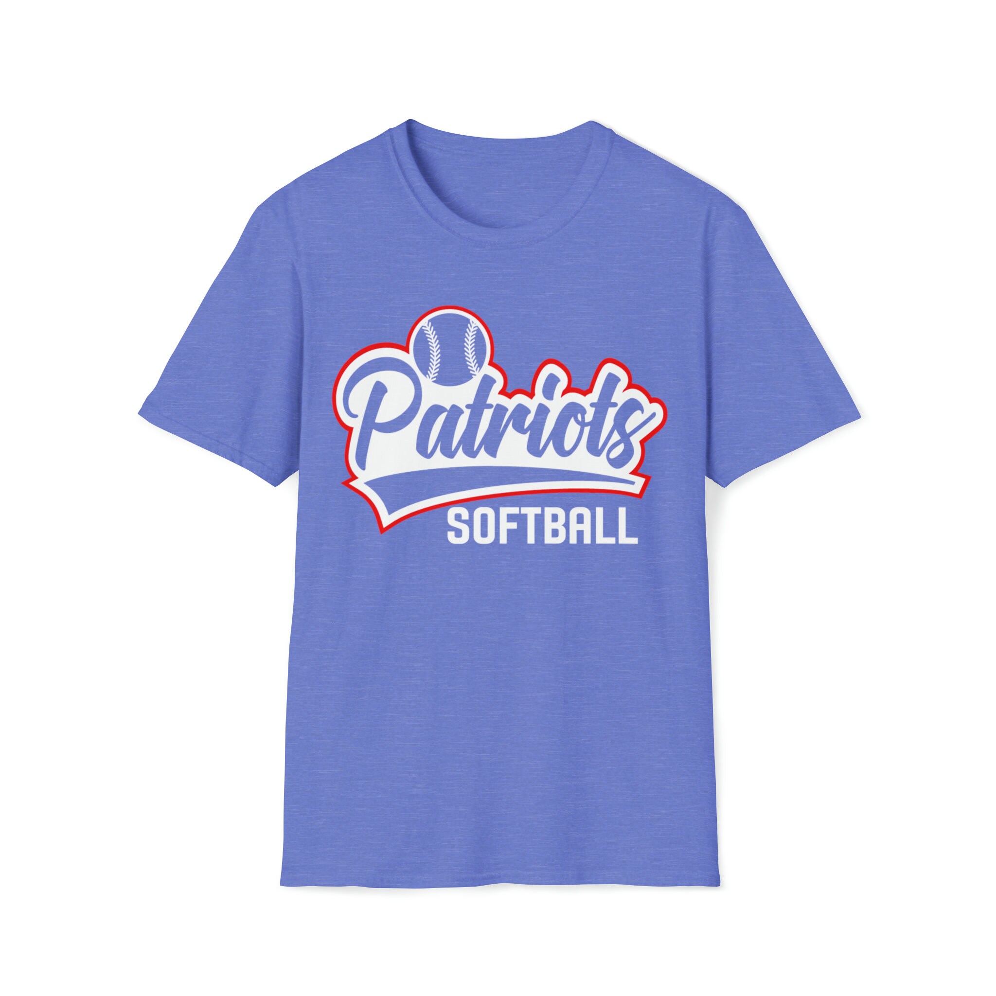 Red and White Patriots Softball Logo Unisex Softstyle T-shirt - Etsy