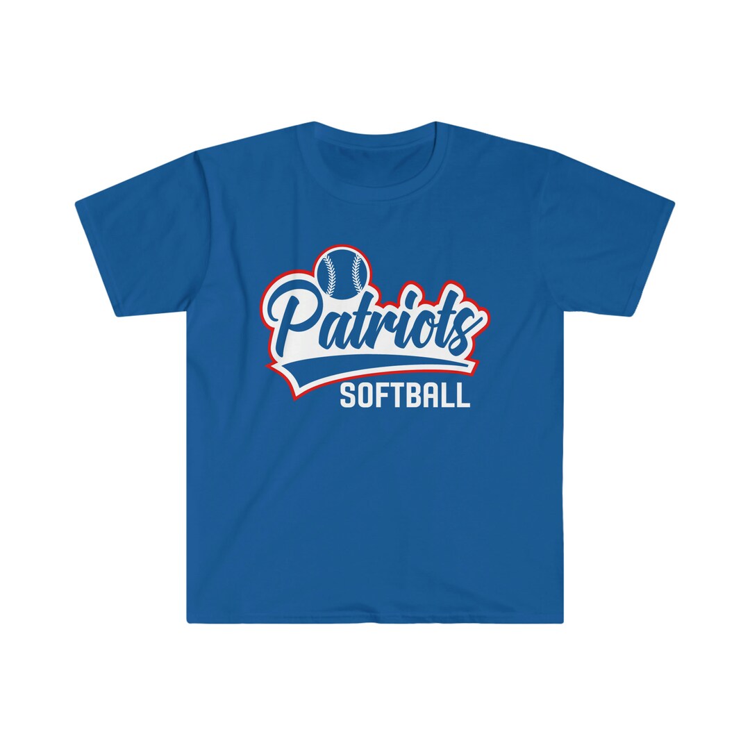 Red and White Patriots Softball Logo Unisex Softstyle T-shirt - Etsy