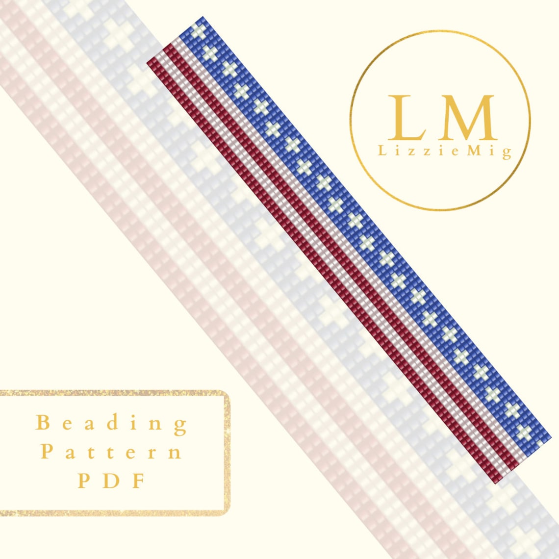American Flag Seed Bead Loom Bracelet Pattern (PDF Pattern) - Etsy