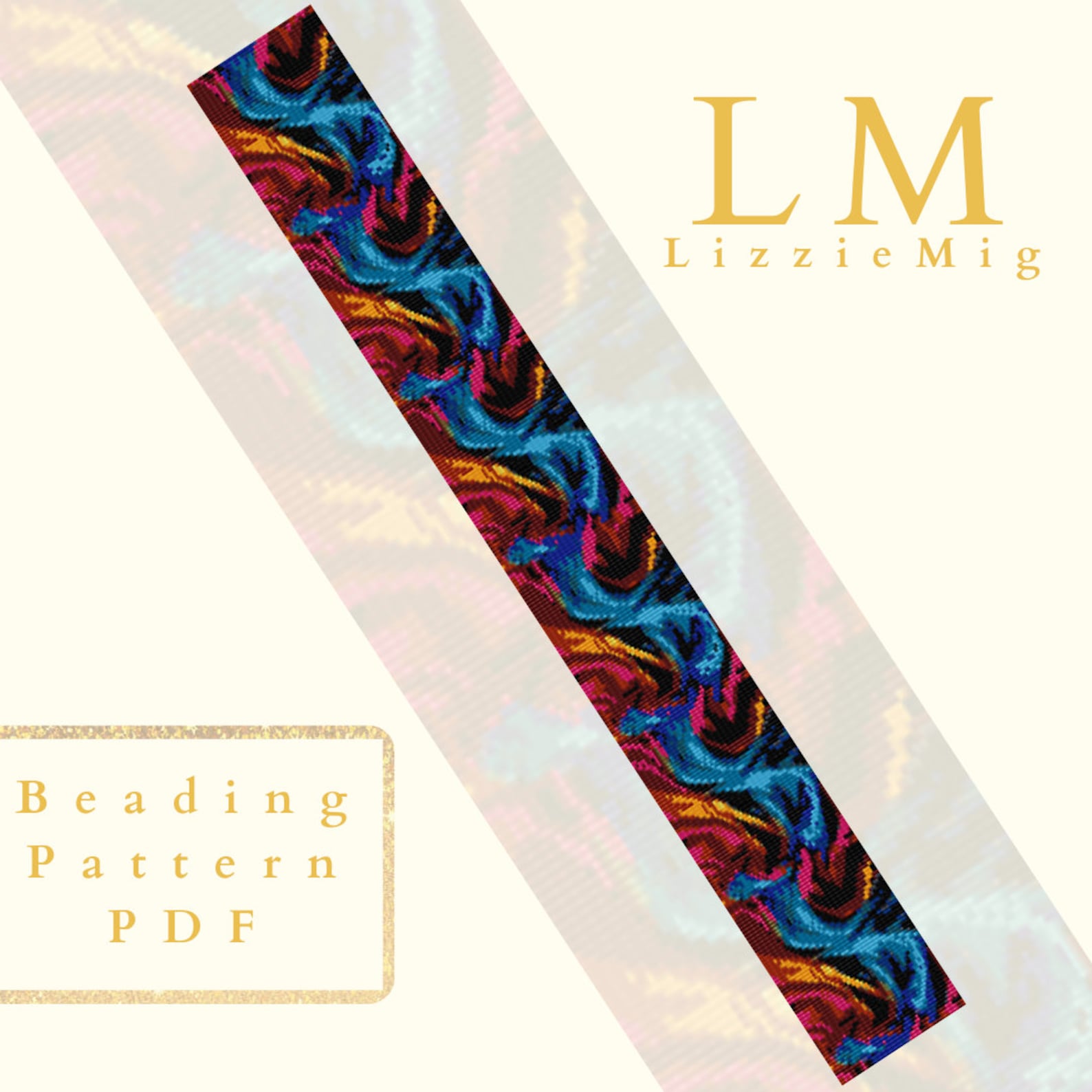 Color Waves Bead Loom Belt Pattern, Geometric Design (PDF Pattern) - Etsy