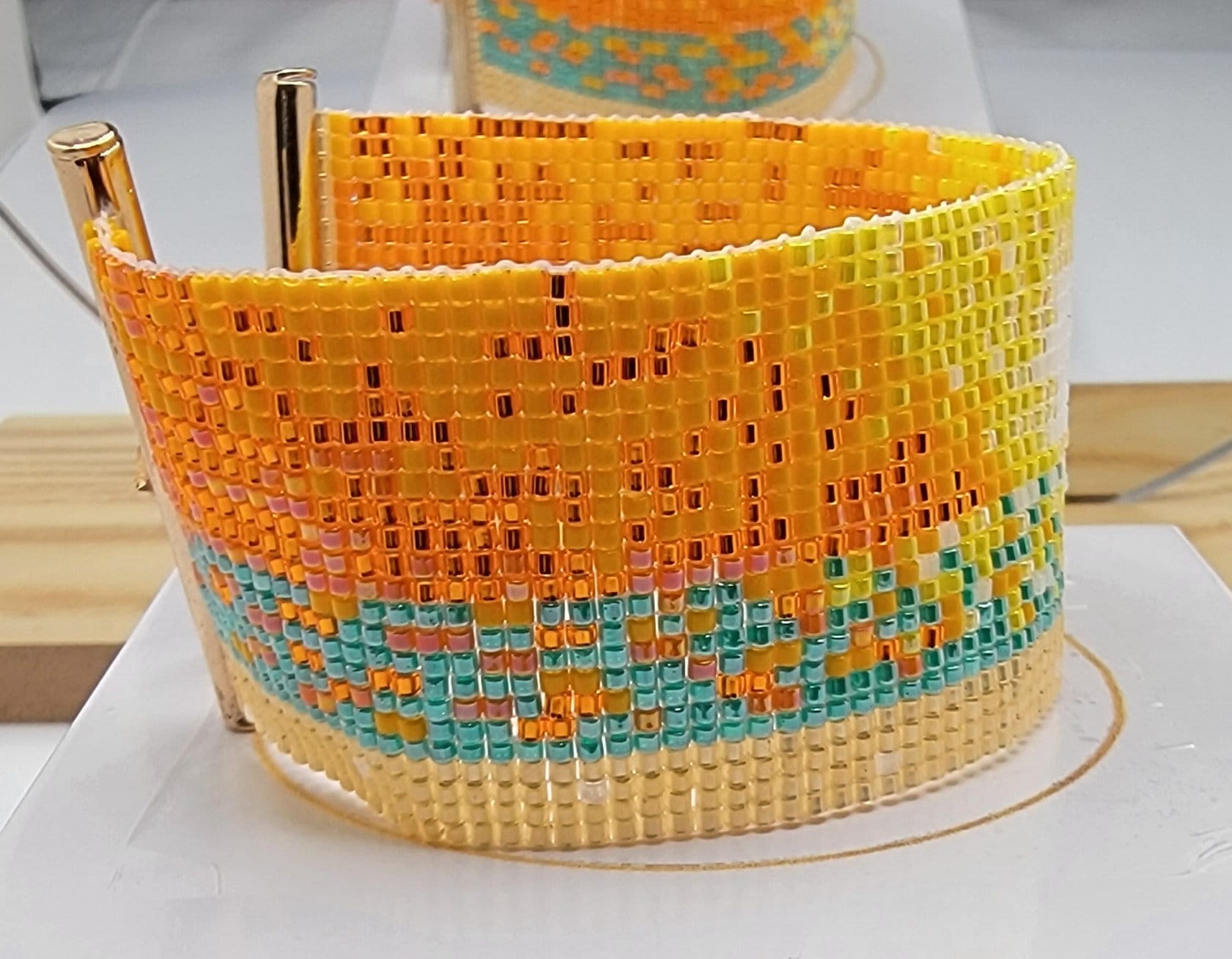 Sunset Beach Loom Bracelet Pattern, Geometric Seed Bead Design (PDF ...