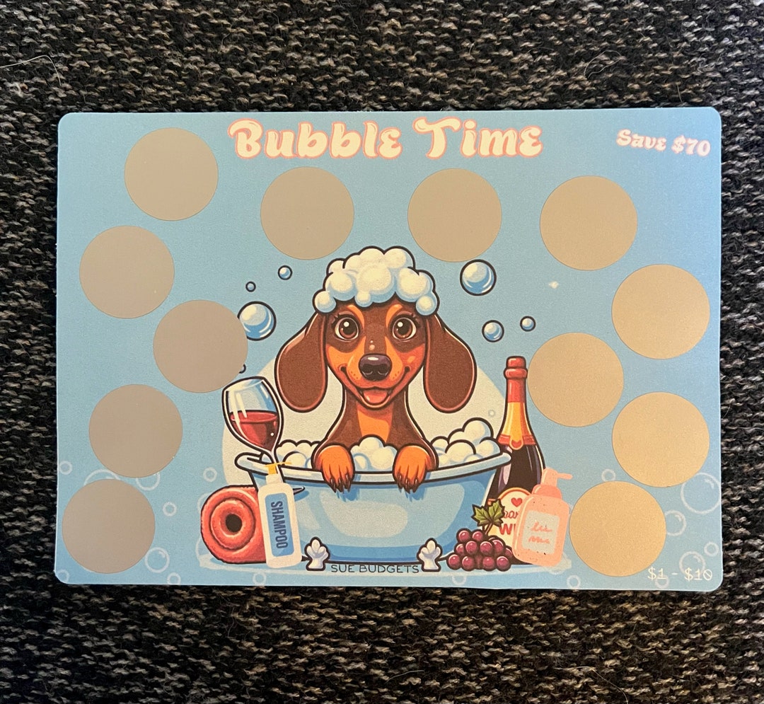 Self Care bubble Time Scratch off Savings Challenge save 70 - Etsy