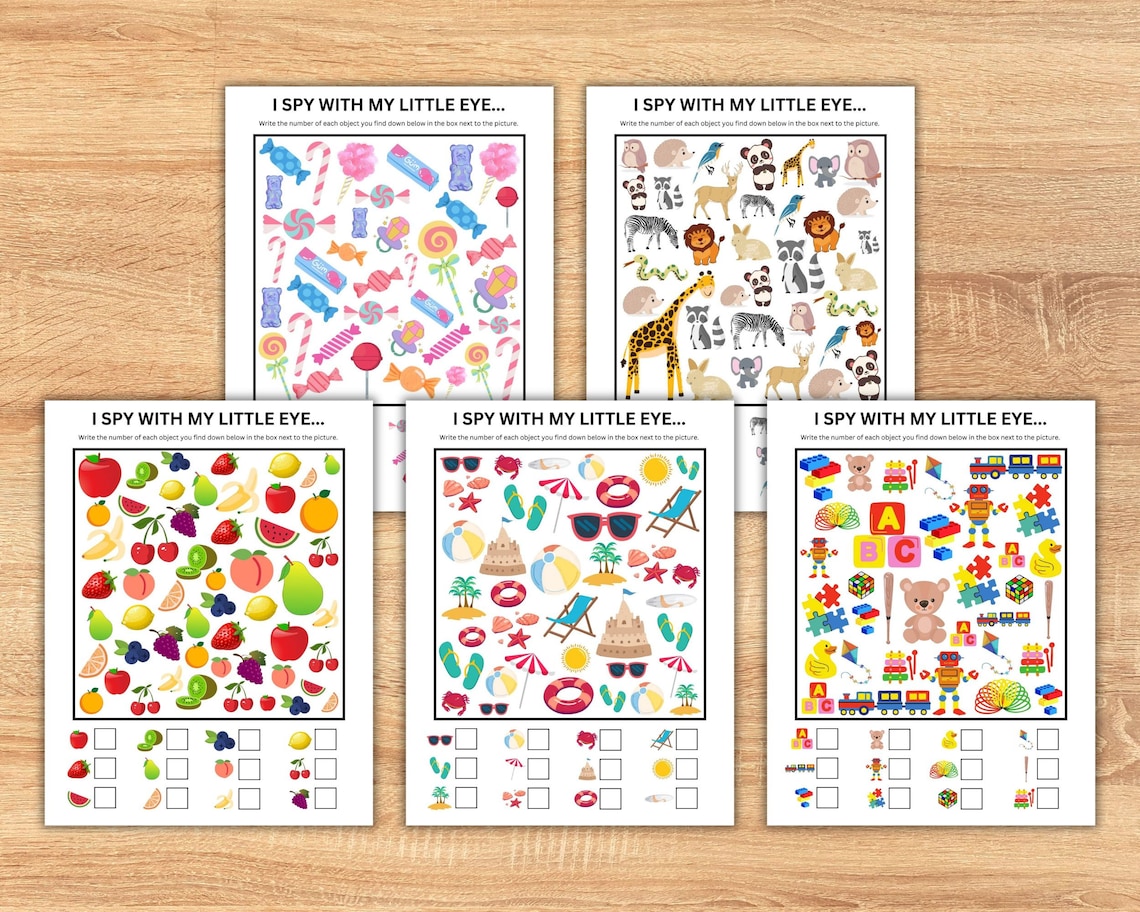 I Spy Printable Activity Sheets, I Spy Game for Kids, I Spy Game ...
