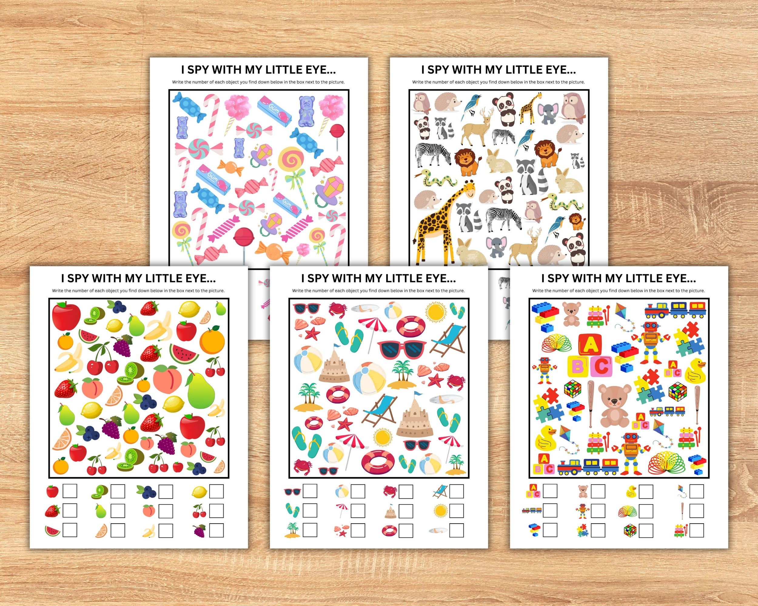I Spy Printable Activity Sheets, I Spy Game for Kids, I Spy Game ...