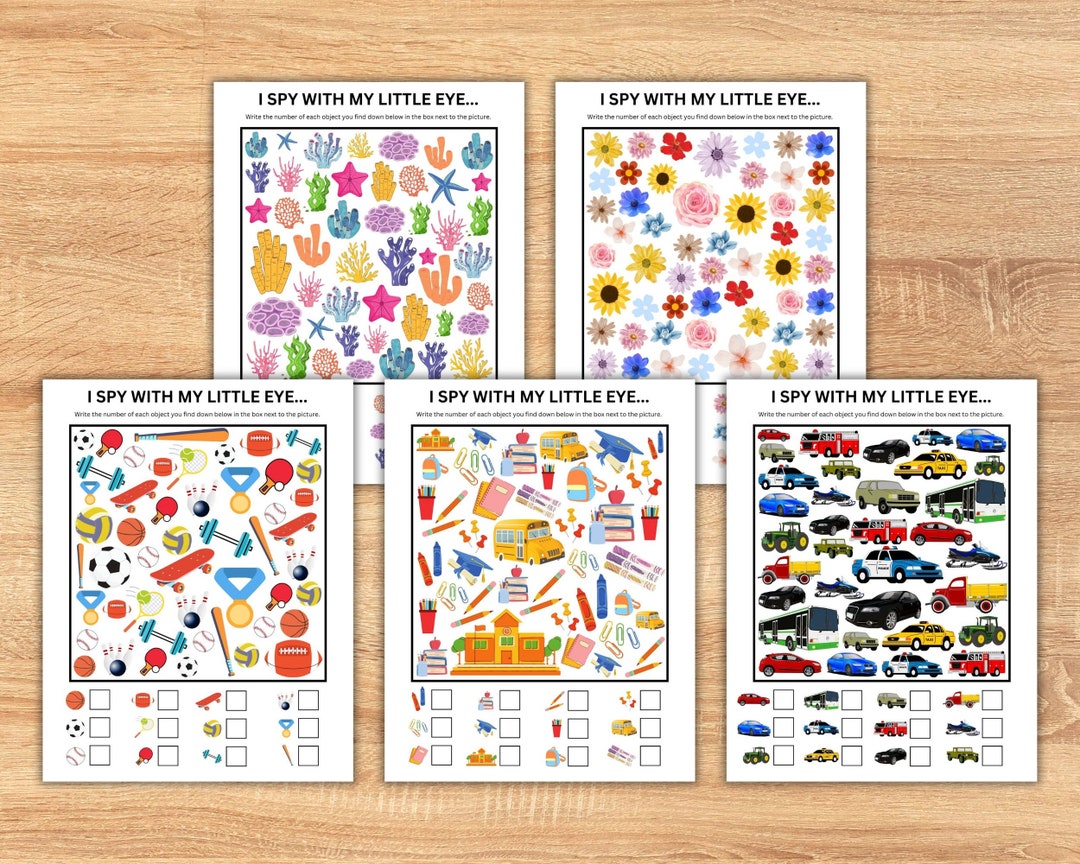 I Spy Printable Activity Sheets, I Spy Game for Kids, I Spy Game ...