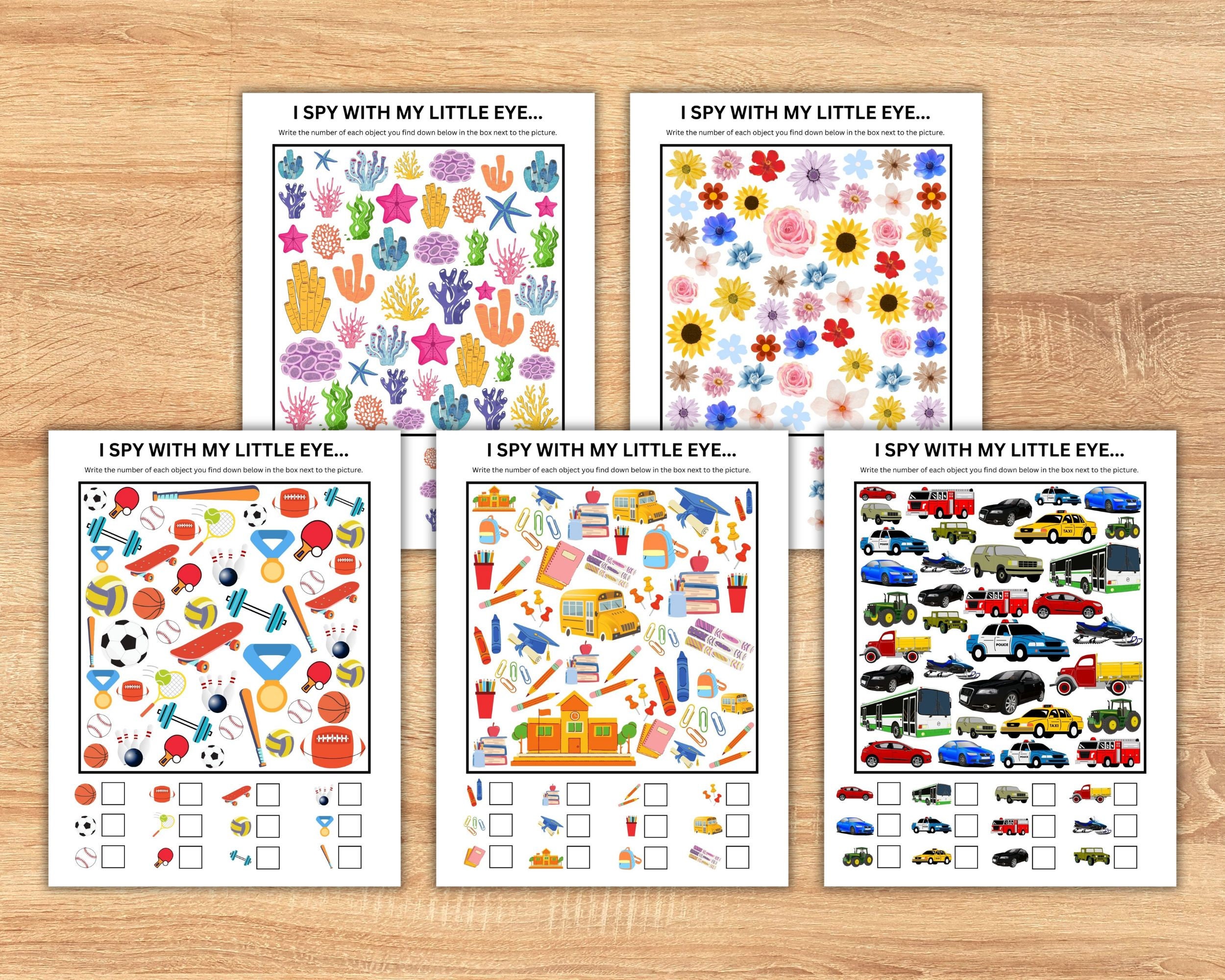 I Spy Printable Activity Sheets, I Spy Game for Kids, I Spy Game ...