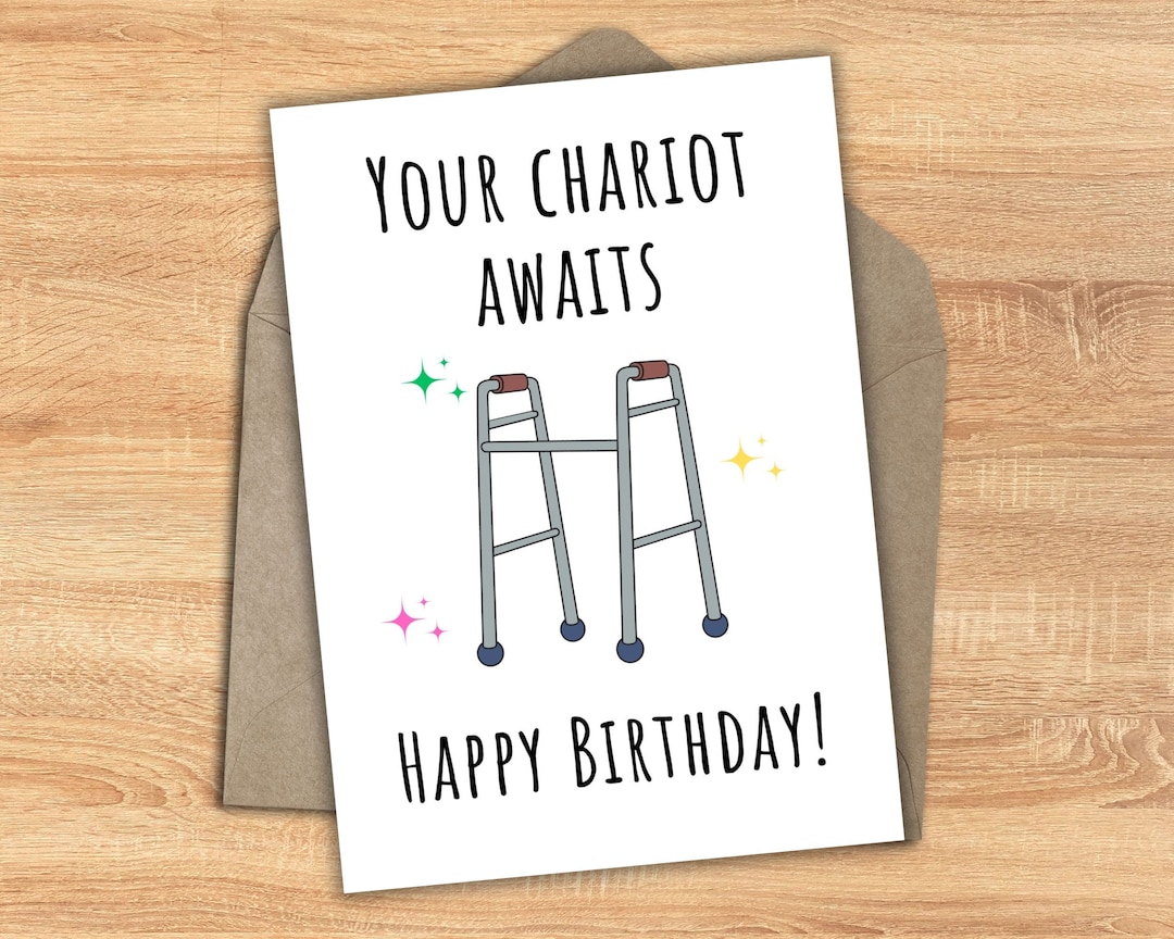 Printable Birthday Card, Funny Birthday Card, Digital Download, Old ...