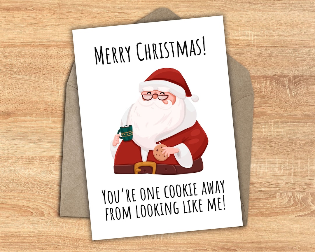 Printable Christmas Card Funny Santa Christmas Card Digital - Etsy