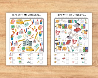 I Spy Printable Activity Sheets, I Spy for Kids, I Spy Printables, I ...