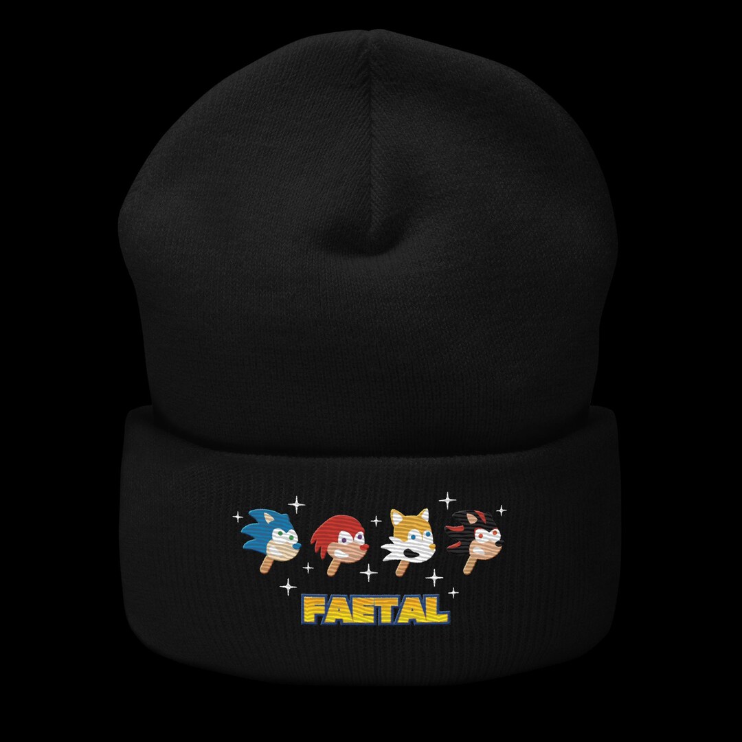 Gotta Melt Fast Sonic the Hedgehog Embroidered Beanie Unisex Knit ...