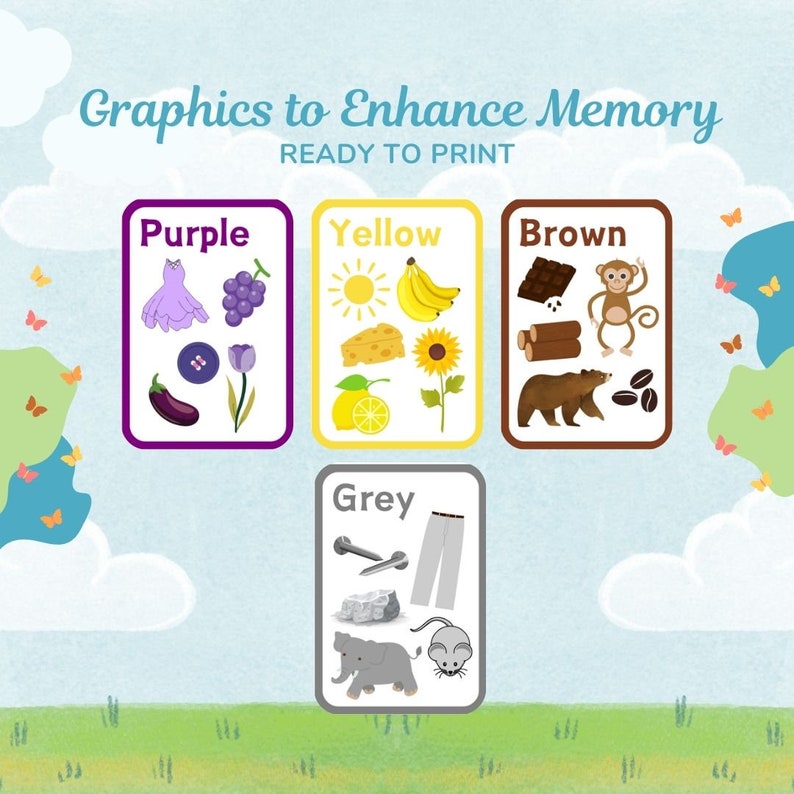 10 Fun Color Flashcards With Graphics, Montessori, Fun Learning, Early ...