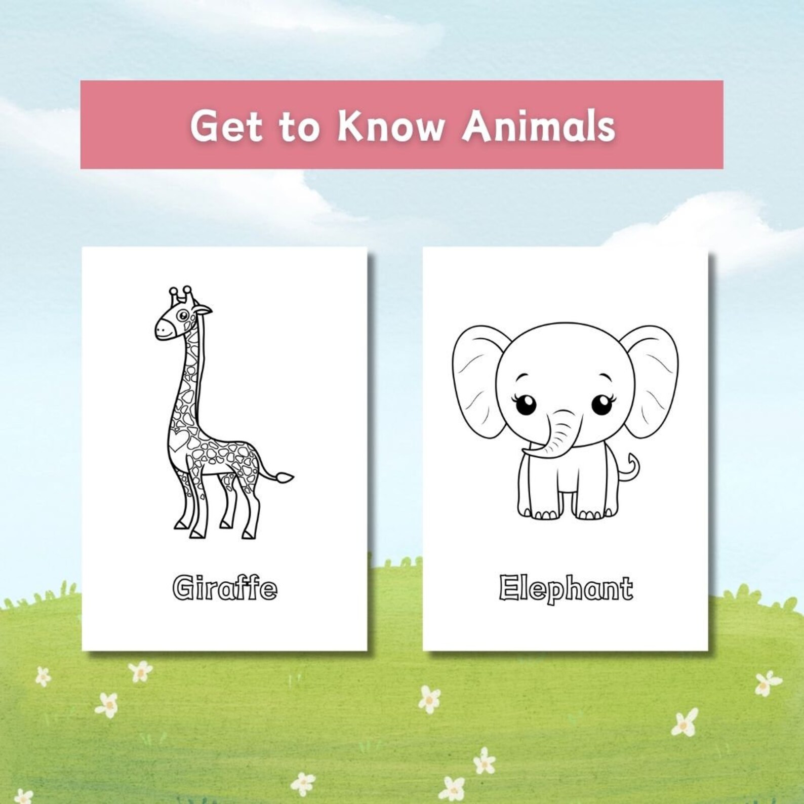 18 Safari Animals Coloring Pages, Printable Coloring Book, Kids ...