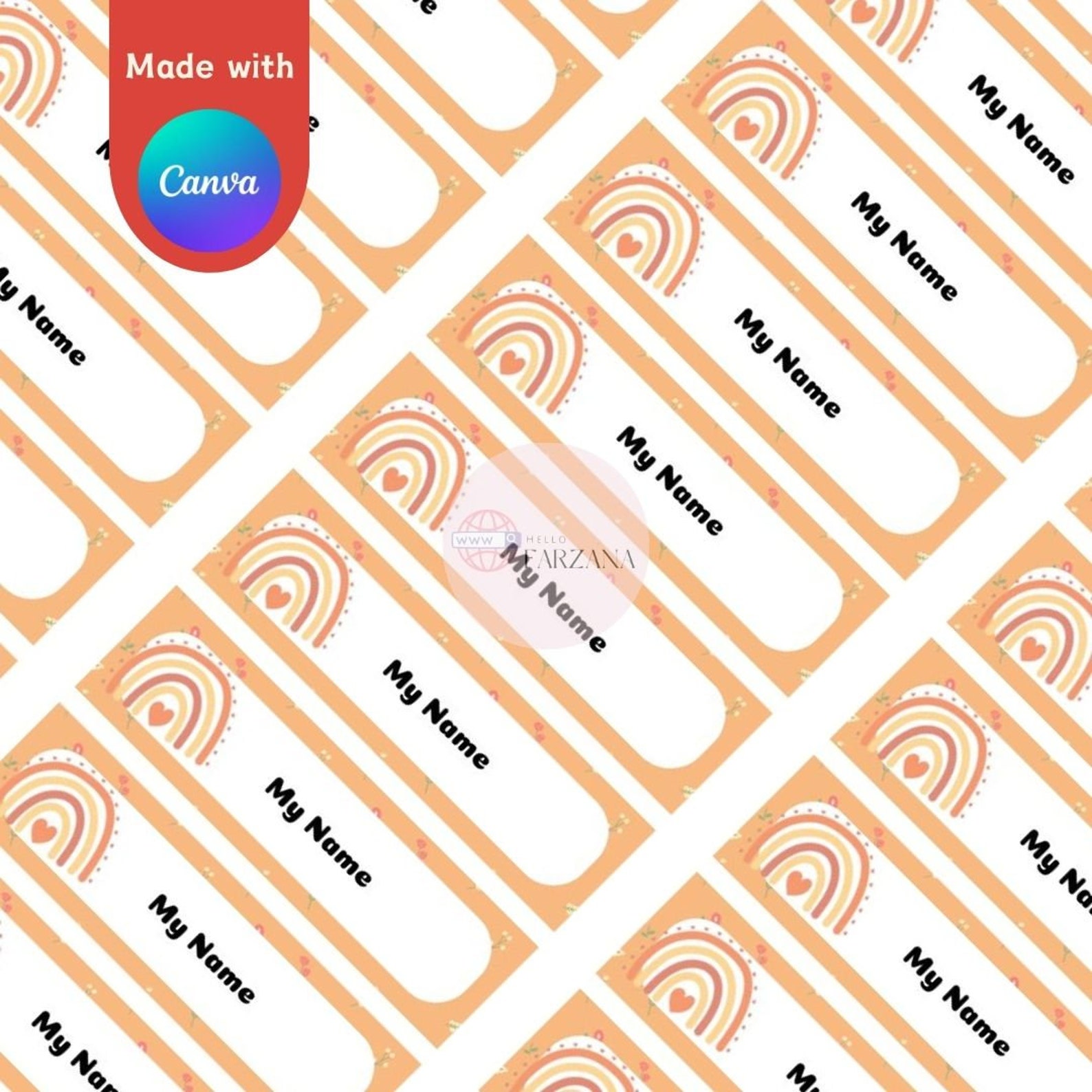 7 Bundle Designs Adorable Colorful Name Labels, Bunny Stickers, Cute ...