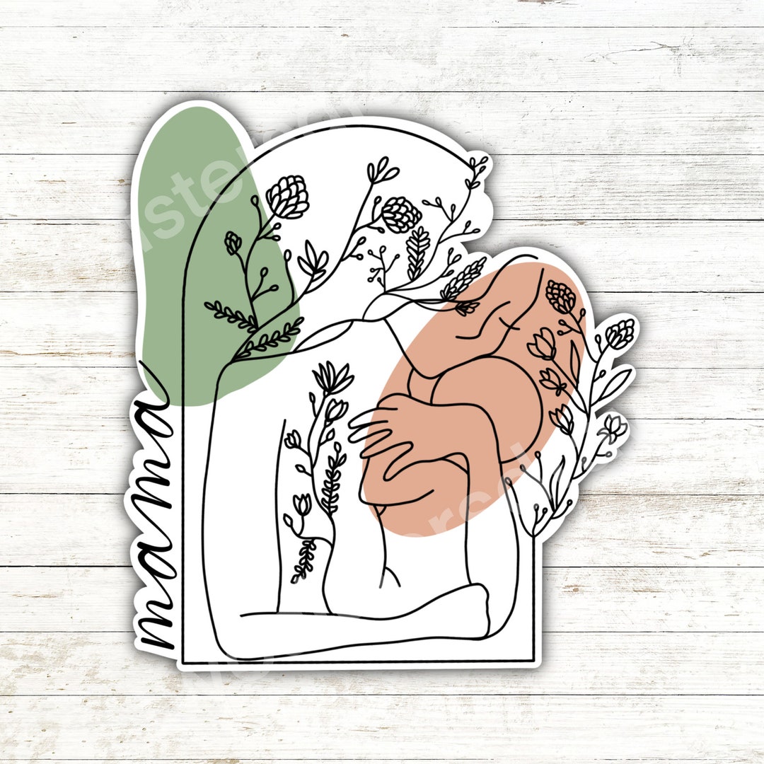 Mama Sticker Motherhood Floral Decal Water Bottle Sticker Laptop ...