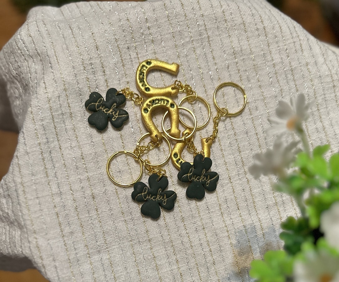 Lucky Irish Keychain | St. Patrick's Day | Four-leaf Clover | Horseshoe ...