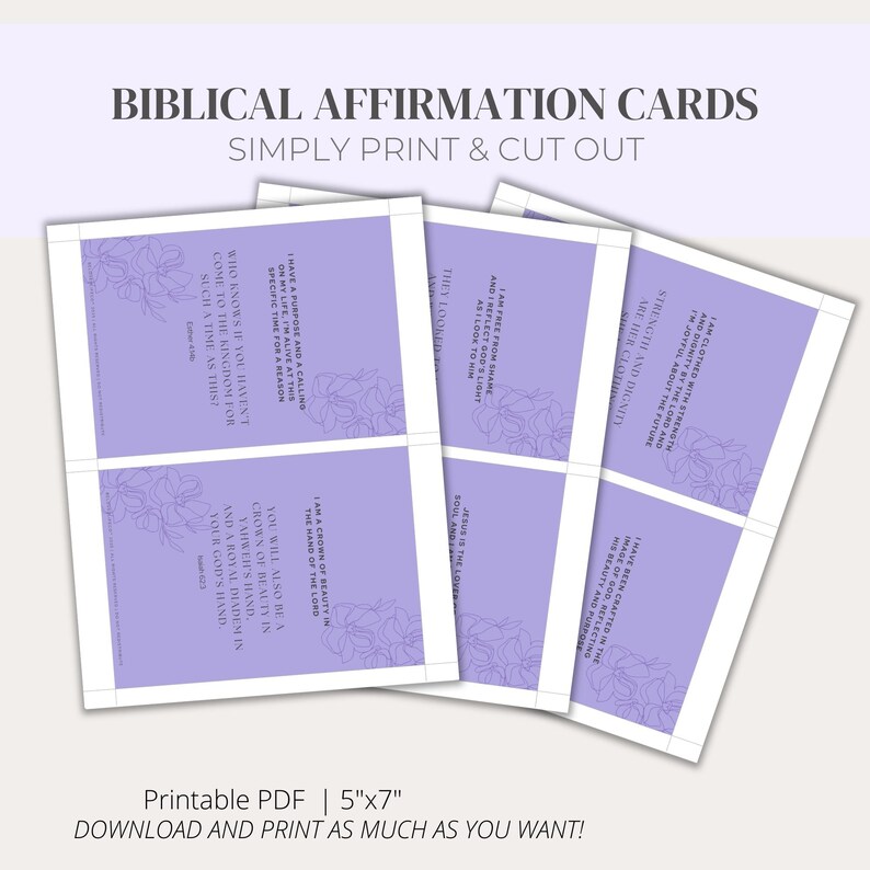 Christian Affirmation Cards | Printable Scripture Cards for Women ...