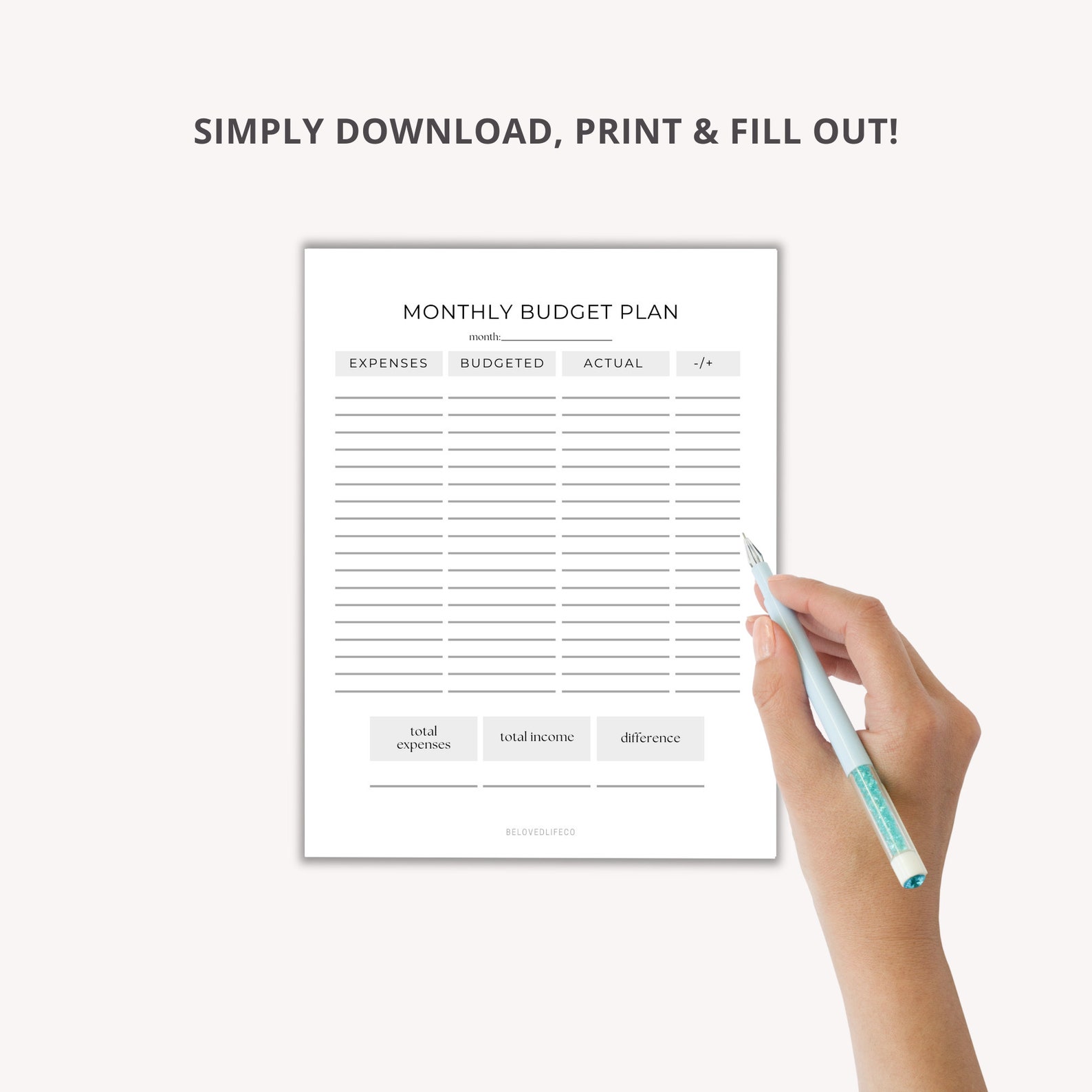 Monthly Budget Planner, Minimal Budget Plan, Simple Budgeting, Finances ...