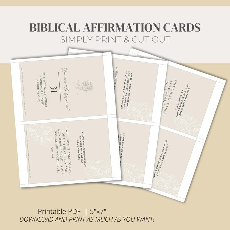Christian Affirmation Cards | Printable Scripture Cards | Identity in ...