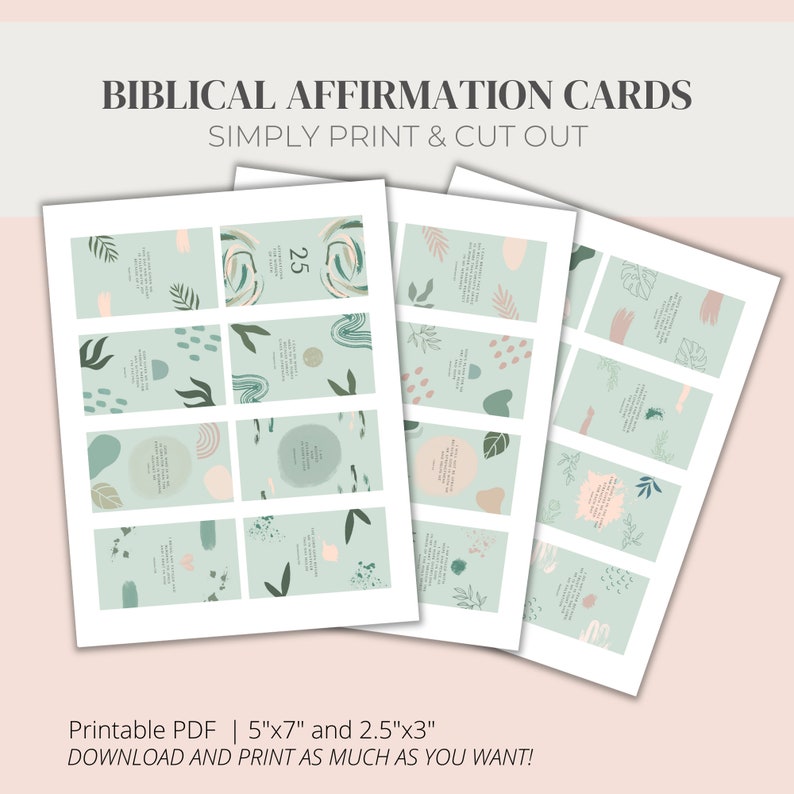 25 Biblical Affirmation Cards for Women of Faith, Modern Scripture ...