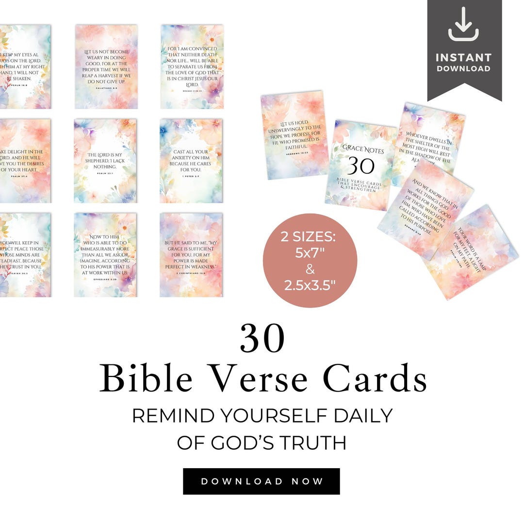 30 Biblical Modern Scripture Cards, Bible-based Cards, Christian ...