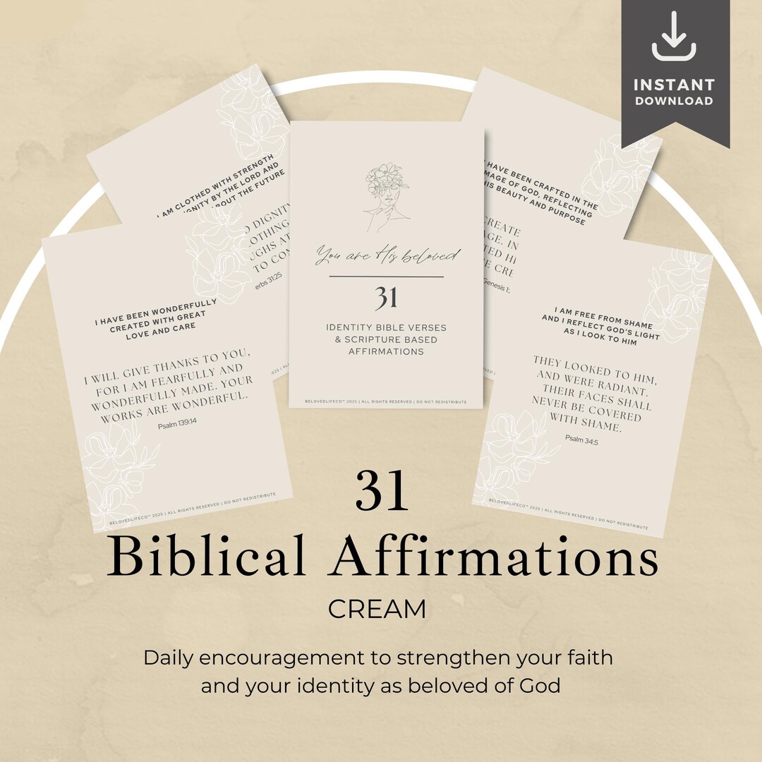 Christian Affirmation Cards | Printable Scripture Cards | Identity in ...