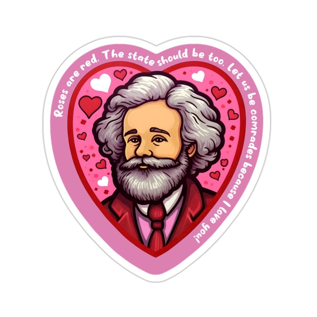 Karl Marx Valentine's Day Sticker Romantic Communist Valentine ...