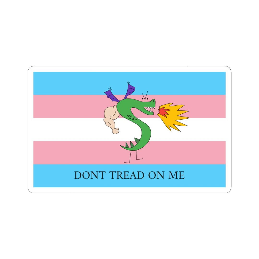 Trans Flag - Don't Tread on Me - Burninator! - Queer Identity Water/uv Resistant Die-cut Vinyl ...