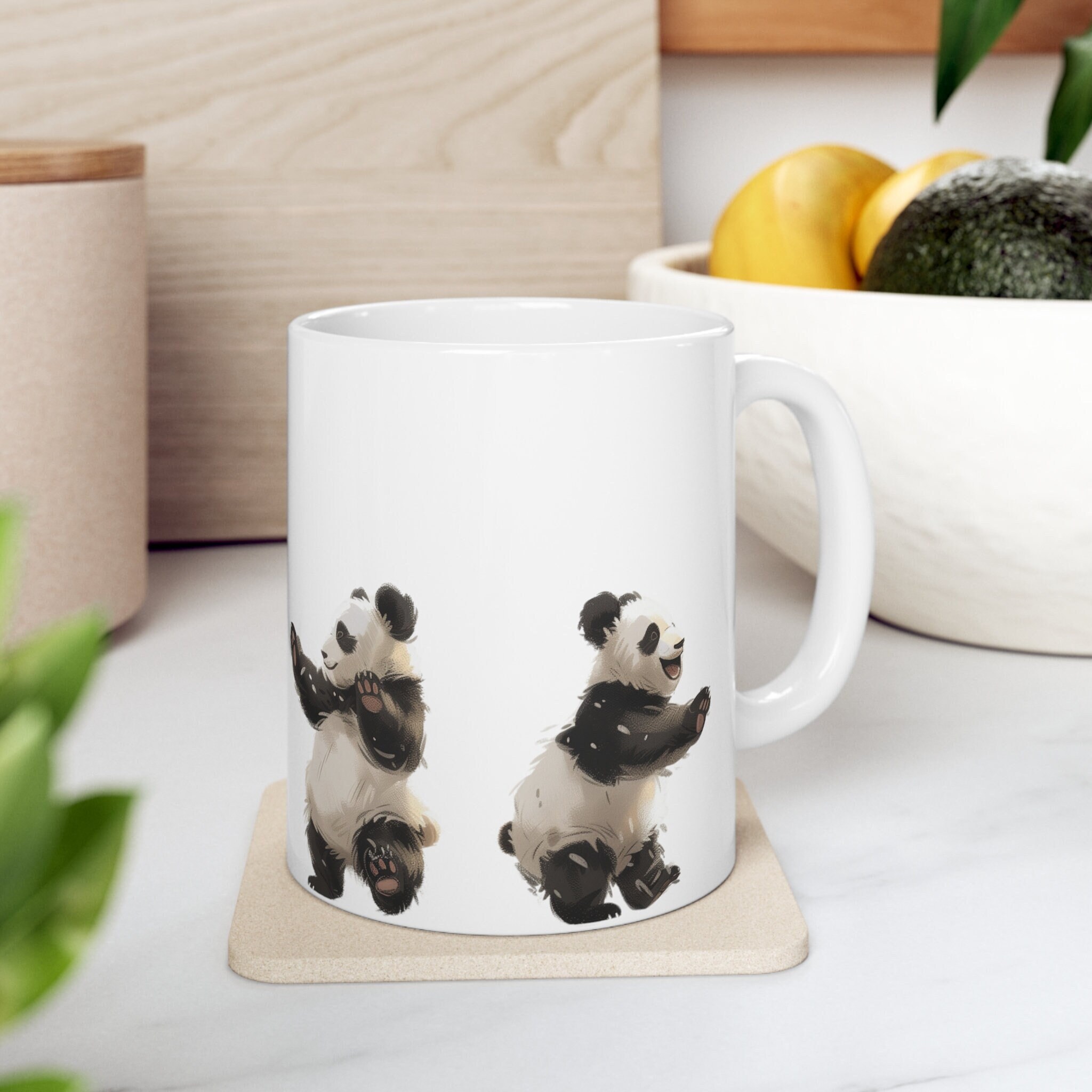 Cute Dancing Pandas Ceramic Mug 11oz, Coffee Lover Mug, Panda Lover ...