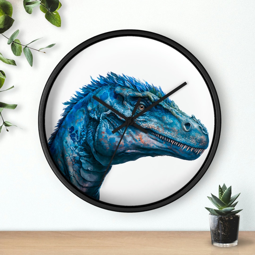 Dinosaur Wall Clock, Beautiful Dinosaur, Watercolor Dinosaur Clock ...