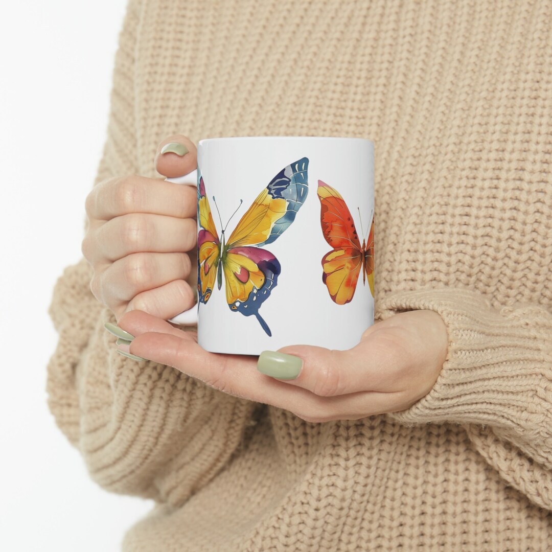 Colorful Butterflies Mug 11oz Coffee Lover Mug Butterfly Lover Gift ...