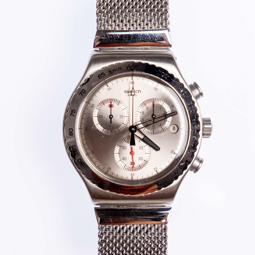 Swatch Irony Chrono - YVS405G - Silverish - Used Refurbished - Etsy