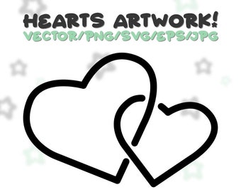 Looped Heart Design 10pk Instant Downloads in Black & White 2-SVG, 2 ...