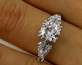 1890s Era Art Deco Vintage 3.85 Cts Diamond Antique Engagement Ring in ...