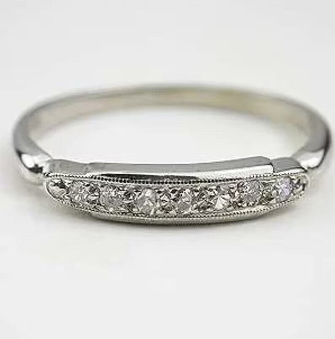 Vintage Circa 1880s Diamond Wedding Band, Antique Art Deco Band ...