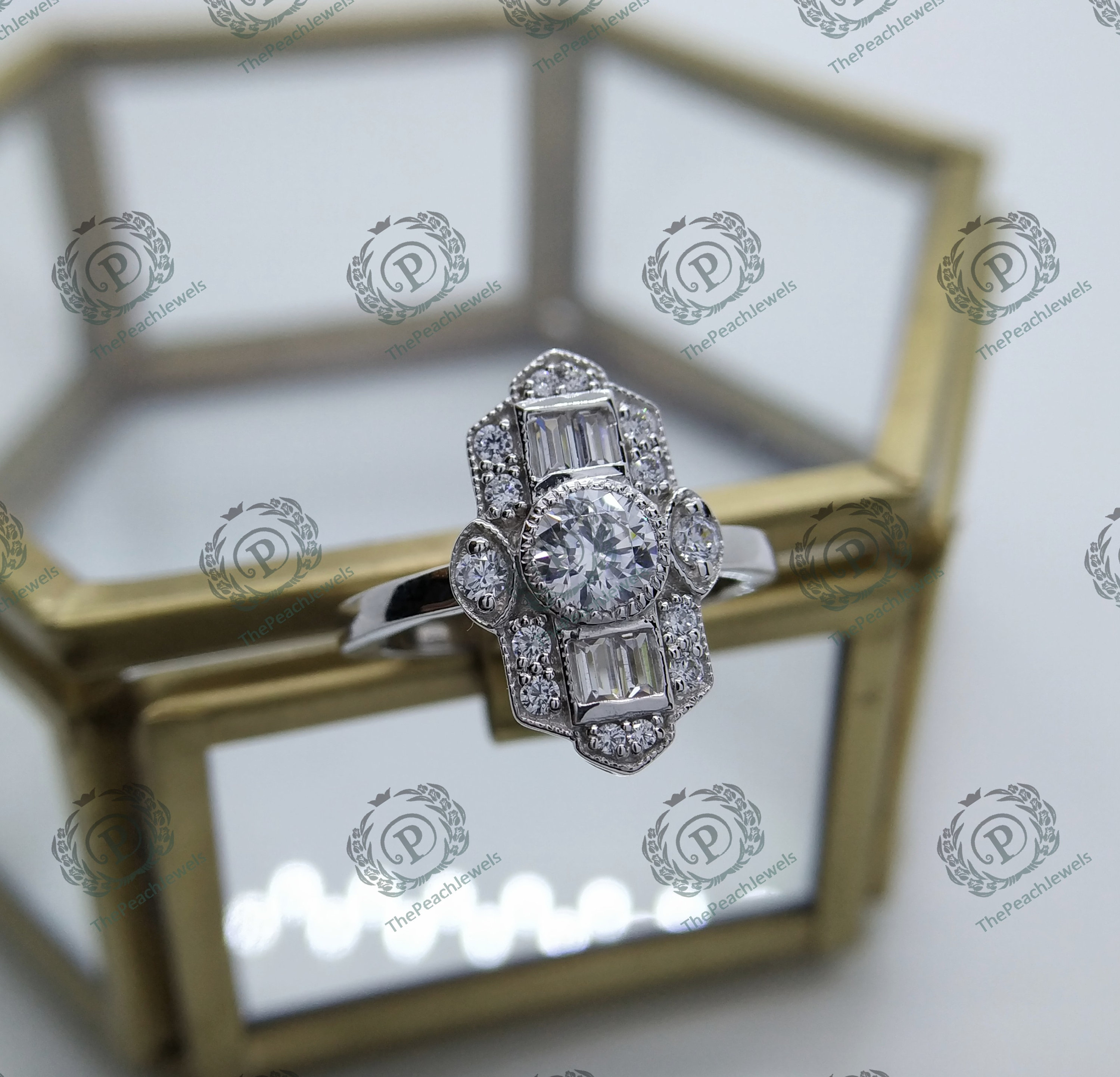 Edwardian Estate Engagement Ring Art Deco Antique Ring 1.80 Ct Round ...