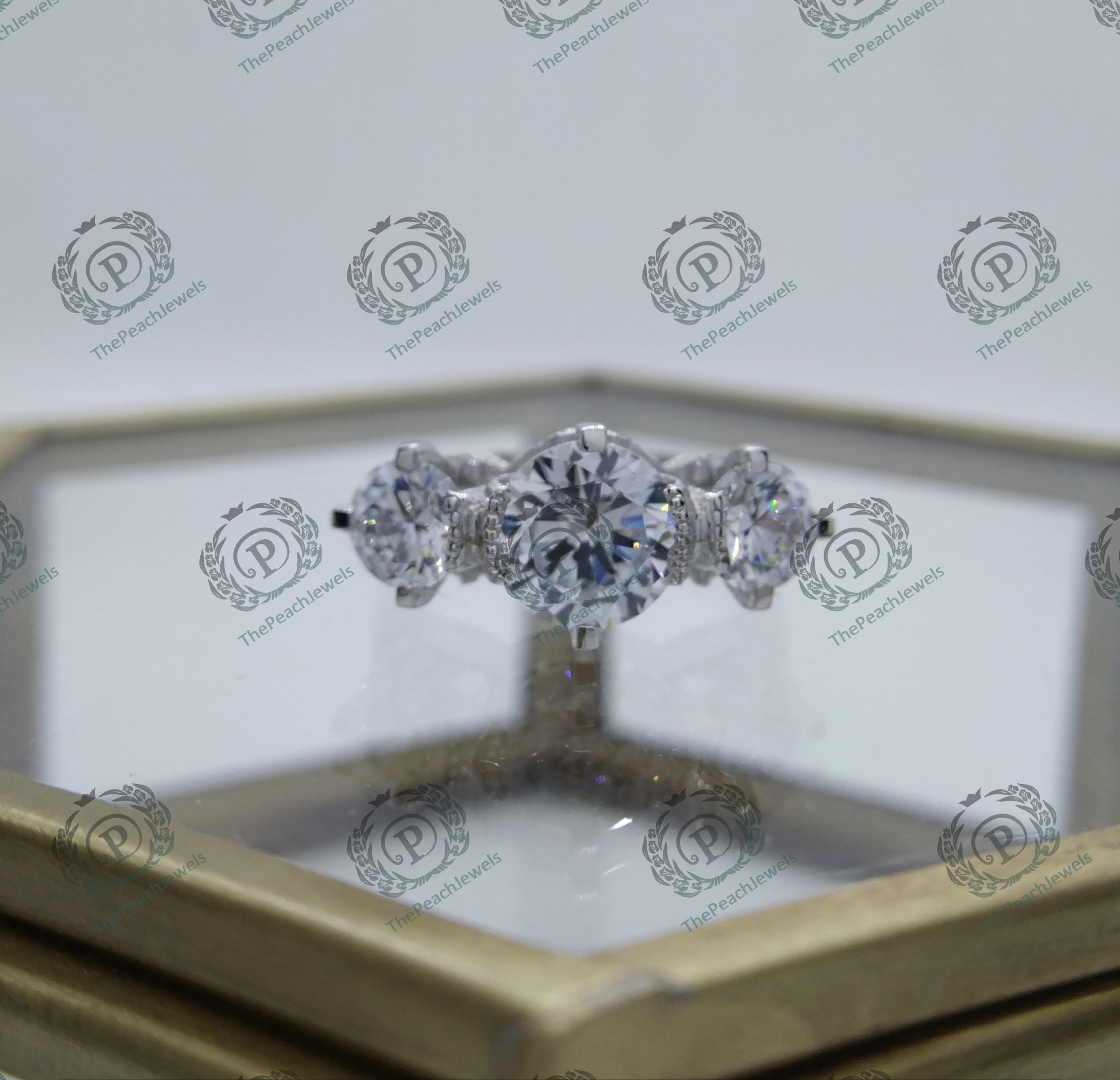 1880's Antique Edwardian Engagement Ring 4.30 Carat Round Cut Diamond ...