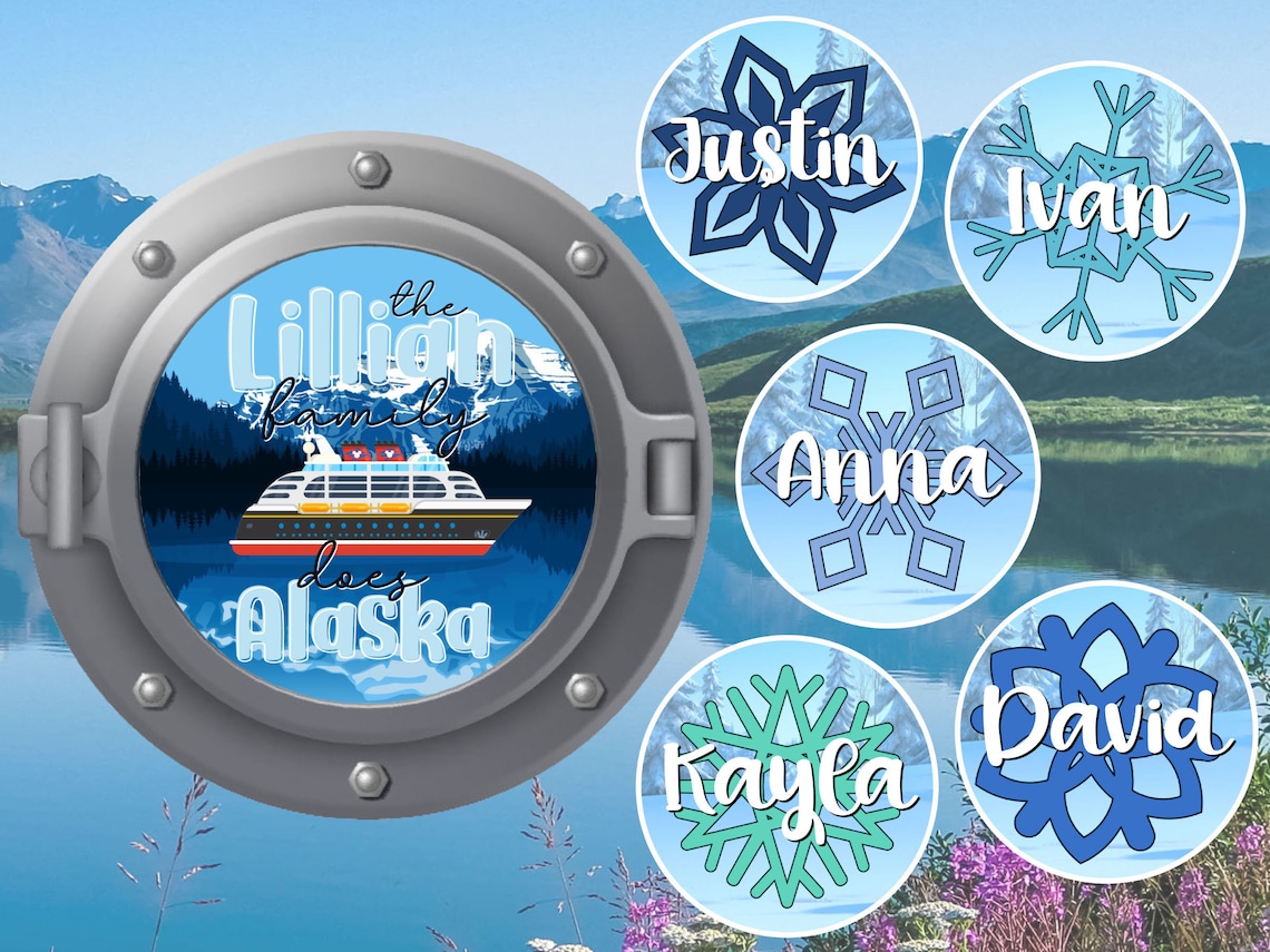 Custom Family Set Porthole Border Alaska Cruise Ship Door - Etsy