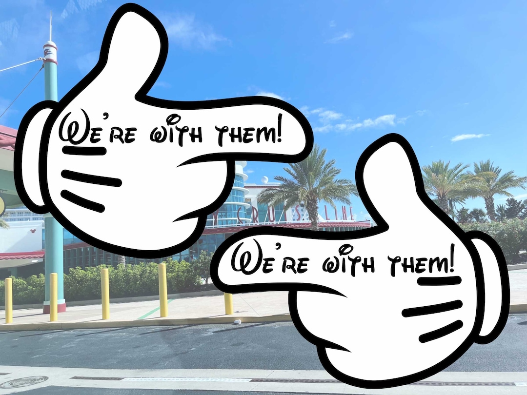 We’re With Them - Pointing Mickey Hand Cruise Ship Door Magnets ...