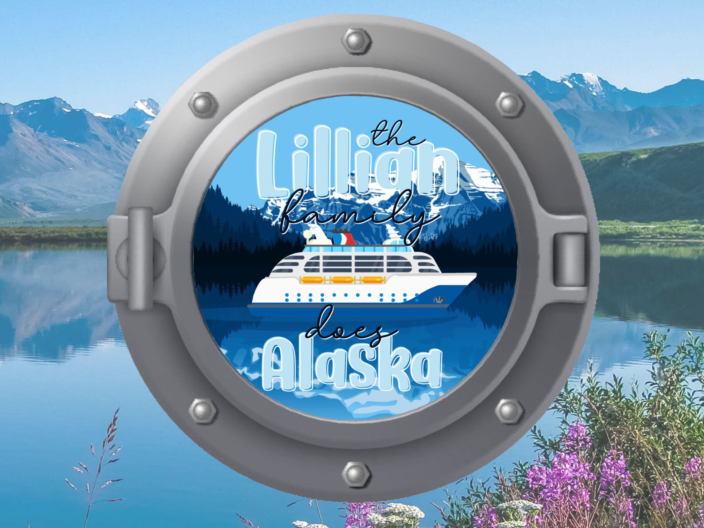 Custom Family Set Porthole Border Alaska Cruise Ship Door Magnet - Etsy