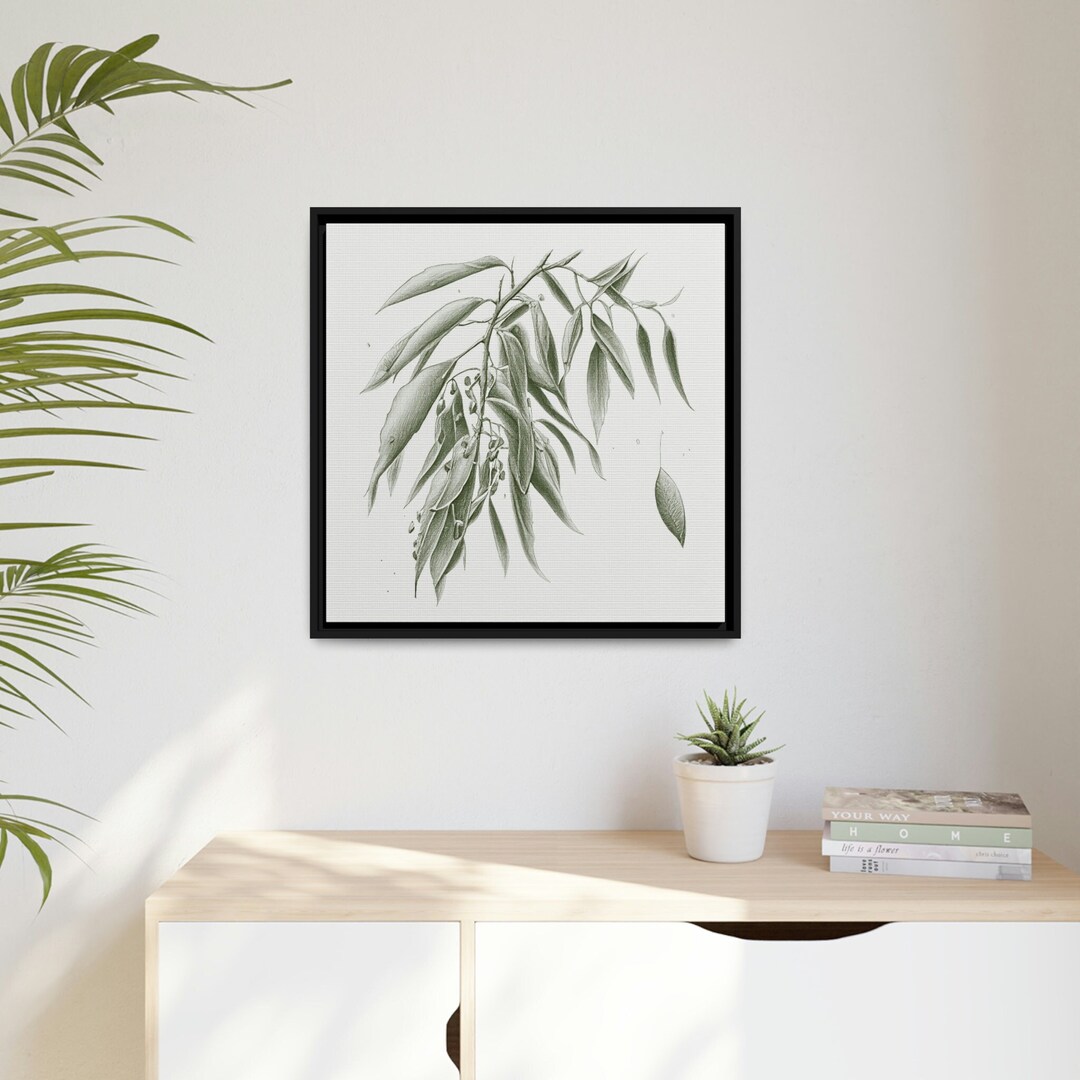 Weeping Willow (salix Babylonica) Framed Canvas Print Willow Botanical ...